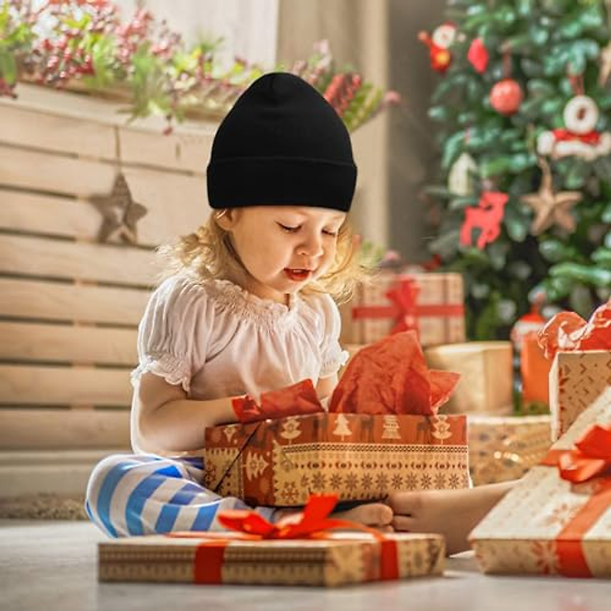 Zando Unisex Baby Beanie Warm Baby Boy Beanie for Toddler Boys Knit Kids Beanie Hat Beanies for Kids Beanie Toddler Winter Hat Girls Infant Beanies Slouchy Baby Hats Black&Dark Green&Dark Grey Hat