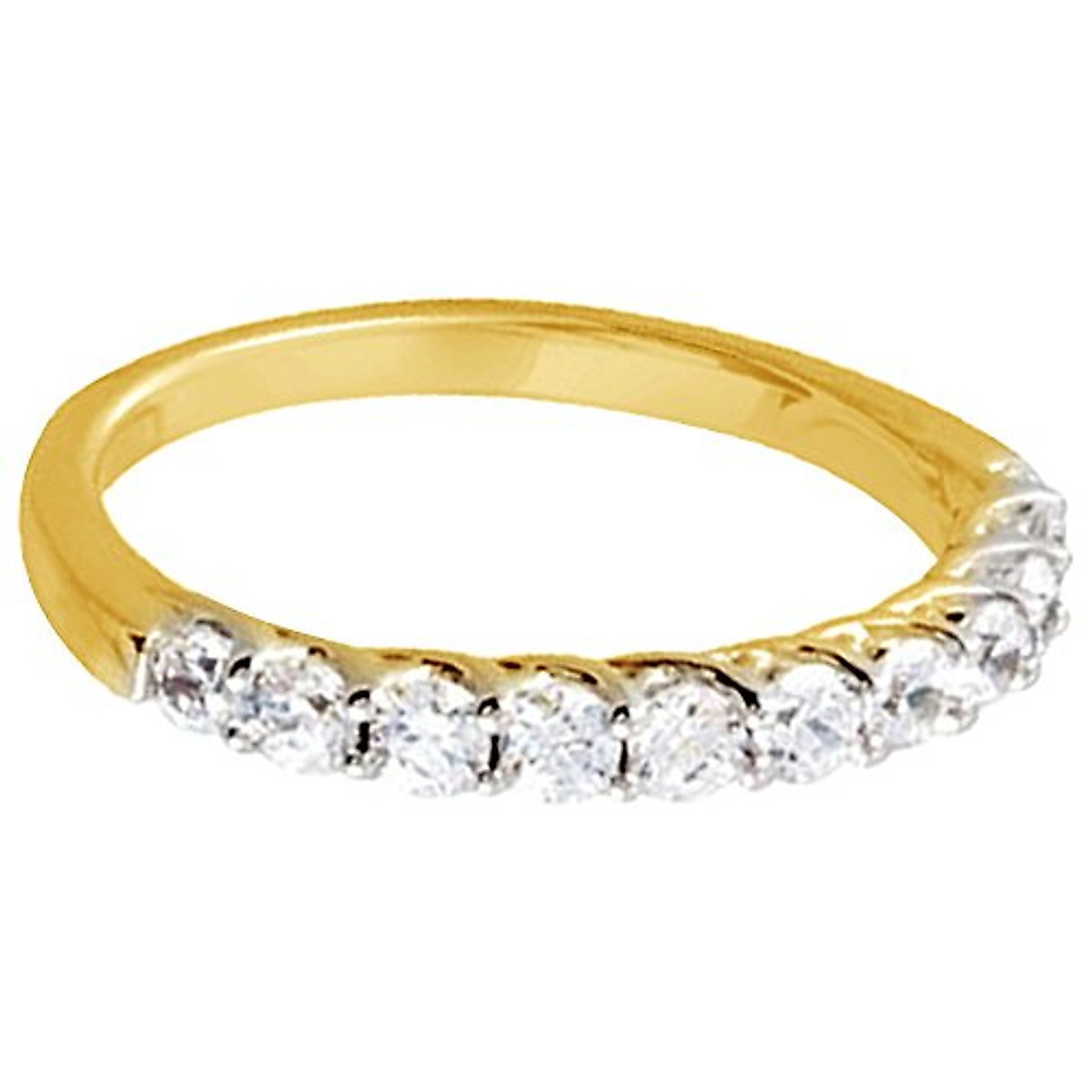 0.75 Cttw Round Cut White Natural Diamond Engagement Wedding Ring 14K Yellow Gold,Ring size-10.5