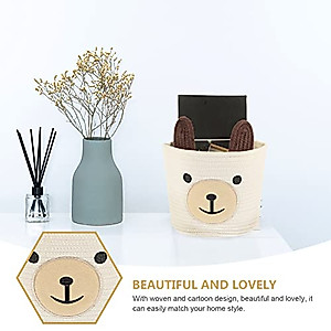 Cotton Rope Basket Animal Woven Cotton Storage Basket Laundry Basket Baby Nursery Baskets Kids Organizer Sundries Storage Box Laundry Baskets Cat Dog Baskets