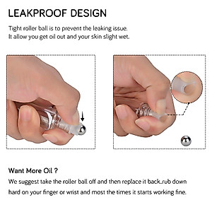 PrettyCare Essential Oil Roller Bottles 10ml (24 Pack Clear Glass Bottle with Gold Cap, 4 Extra Roller Balls，48 Labels, 2 Openers, 2 Funnels Roller Balls For Essential Oils, Roll on Bottles