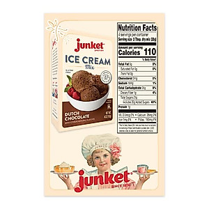 Junket Chocolate Ice Cream Mix: Makes 12 Quarts Old Fashioned Homemade Ice Cream for Ice Cream Maker or Hand Stir - Just Add Milk and Cream, Chill, and Enjoy. Quick and Easy! 4 oz Box of Powdered Ice Cream Starter Mix (Pack of 12)