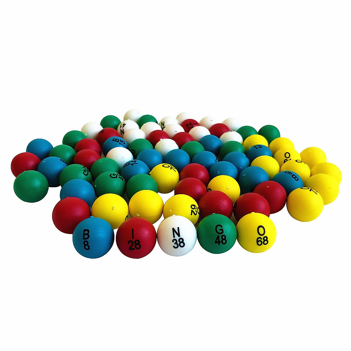 Yuanhe 7/8 Inch Bingo Balls for Jumbo Bingo Cages and Bingo Boards, Easy Read, 75 Count, Perfect for Parties,Bingo Nights, Raffles,Lost Bingo Ball Replacements