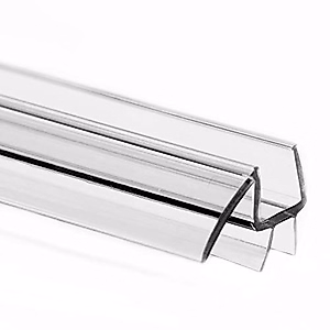 eatelle Frameless Shower Door Bottom Seal with Drip Rail for 1/4" (6mm) Thick Glass, 36" Long Sweep - Ultra Clear Polycarbonate