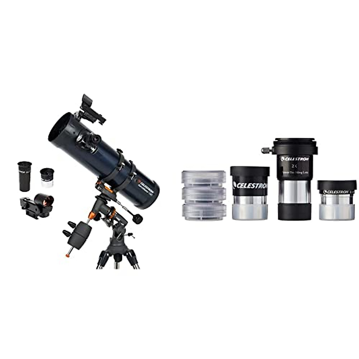 Celestron - AstroMaster 130EQ Newtonian Telescope - Reflector Telescope for Beginners - Fully-Coated Glass Optics - Bonus Astronomy Software Package & AstroMaster Telescope Accessory Kit