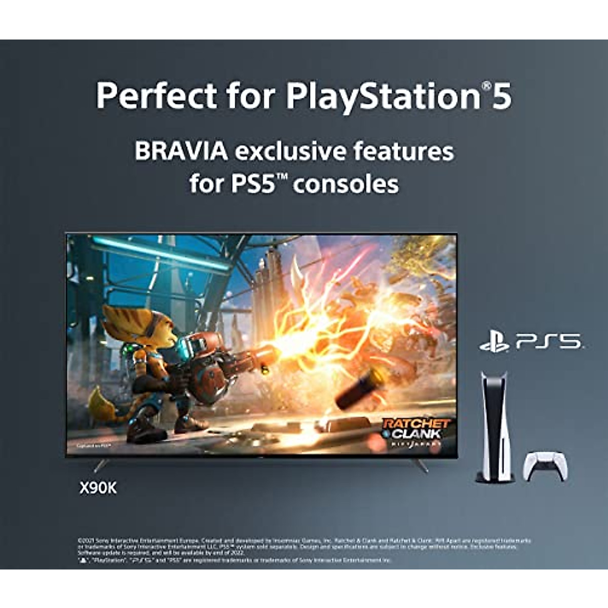 Sony 55 Inch 4K Ultra HD TV X90K Series: BRAVIA XR Full Array LED Smart Google TV with Dolby Vision HDR and Exclusive Features for The Playstation® 5 XR55X90K- 2022 Model