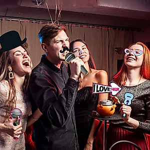 35Pcs Photo Booth Props for Birthday Weddings Graduation,Music Lyrics Themed Party Photo Booth for Music Fans,Social Media Party Props for Photo Booth