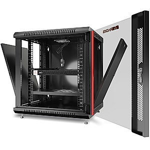 Sysracks 12U Wall Mount Network IT Server Cabinet Enclosure Data Cabinet Rack HQ Fully Equipped - Shelf - Cooling Fan - 8-Way PDU