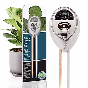 Houseplant Resource Center Fiddle Leaf Fig 3-in-1 Soil Moisture Meter for Plants – Best Indoor Plant Water Meter for Potted Houseplants - Light & Moisture Sensor Probe for Optimal Growth