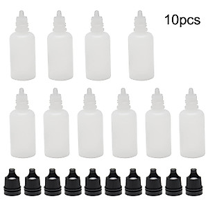 Aicosineg 10Pcs 0.68oz PE Plastic Bottles Lab Dropper Bottles Small Mouth Drop Bottles Squeezable Eye Liquid Dropper Bottles Liquid Sample Seal Storage Bottles with Black Cap for Travel Translucent