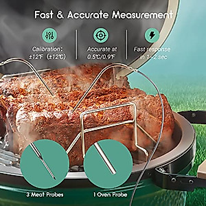 Wi-Fi & Bluetooth BBQ Smoker Temperature Controller with Automatic Smoker Fan, INKBIRD ISC-027BW Grill Thermometer with 4 Probes for Big Green Egg, Kamado Joe, Primo, Vision Grill, Akorn Kamado