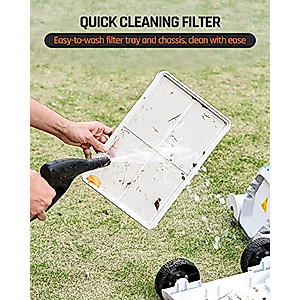 (2023 New) FIILPOW Cordless Robotic Pool Cleaner, Automatic Pool Vacuum with Dual-Suction, Auto-Docking, 90 Mins Runtime, Lightweight, Rechargeable, IPX8 Waterproof, for Pools Up to 800 Sq.ft, Blue