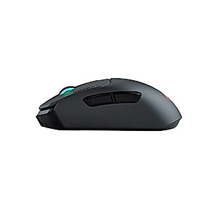 ROCCAT Kain 200 Wireless PC Gaming Mouse, AIMO RGB Backlit Lighting, Owl-Eye Optical Sensor, Ergonomic Mouse Feel, 5 Side Buttons, Adjustable Up to 16,000 DPI, Up to 50 Hour Battery Life, Black