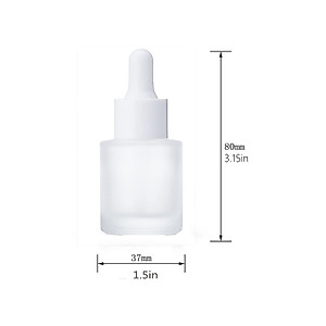 Qixivcom 20ml Frosted Original Dropper Bottle Flat Shoulder Cylindrical Glass Bottle Lotion Dispensing Bottle Squeeze Dropper Bottle Skin Care Dispensing Bottle Travel Small Sample Vial (12 Pack)