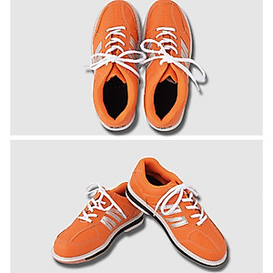 DHAEY Bowling Shoes Men Women Professional Microfiber Bowling Shoes Comfortable Breathable Lightweight Wear-Resistant Beginner Bowling Sneakers (Color : Orange, Size : 11 Women/9.5 Men)