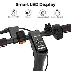 Wheelspeed Electric Scooter Primer, 12-14 Miles Long Range & 15 MPH Lightweight Commuting Electric Scooter, 350W Motor & 8.5" Pneumatic Tires Portable E-Scooter for Adults with Anti-Theft E-Lock