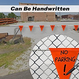 NACARUM Fluorescent Orange OSHA Perimeter Marking Flags (102FT string) Warn of hazardous areas, traffic control.Marking construction sites, scaffolding, sporting events, private property.