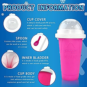 DIY Slushie Maker Cup,TIK TOK Magic Quick Frozen Smoothies Cup,Cooling Icee Maker slushie machine,Slushie Machine for Home Squeeze Slushie Cup,Homemade Milk Shake Ice Cream Maker Portable