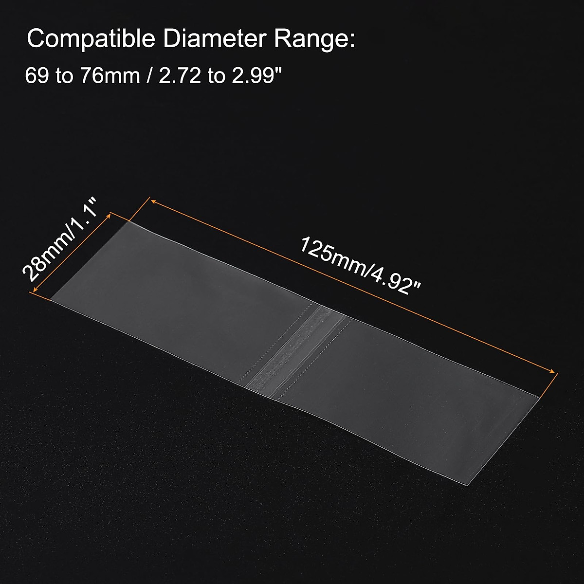 PATIKIL 125x28mm PVC Perforated Shrink Bands, 250Pcs Heat Shrink Wrap for Bottles, Jars, Cans and Tins Fits Cap Diameter 2.72to2.99", Clear