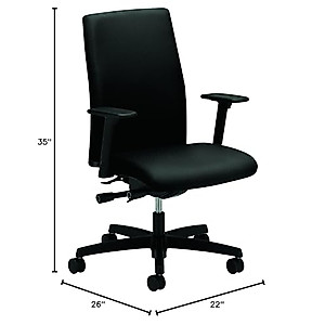 HON Ignition Series Mid-Back Work Chair - Upholstered Computer Chair for Office Desk, Black (HIWM3)