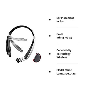 Foldable Bluetooth Headset, Beartwo Lightweight Retractable Bluetooth Headphones for Sports&Exercise, Noise Cancelling Stereo Neckband Wireless Headset (with Carry case)