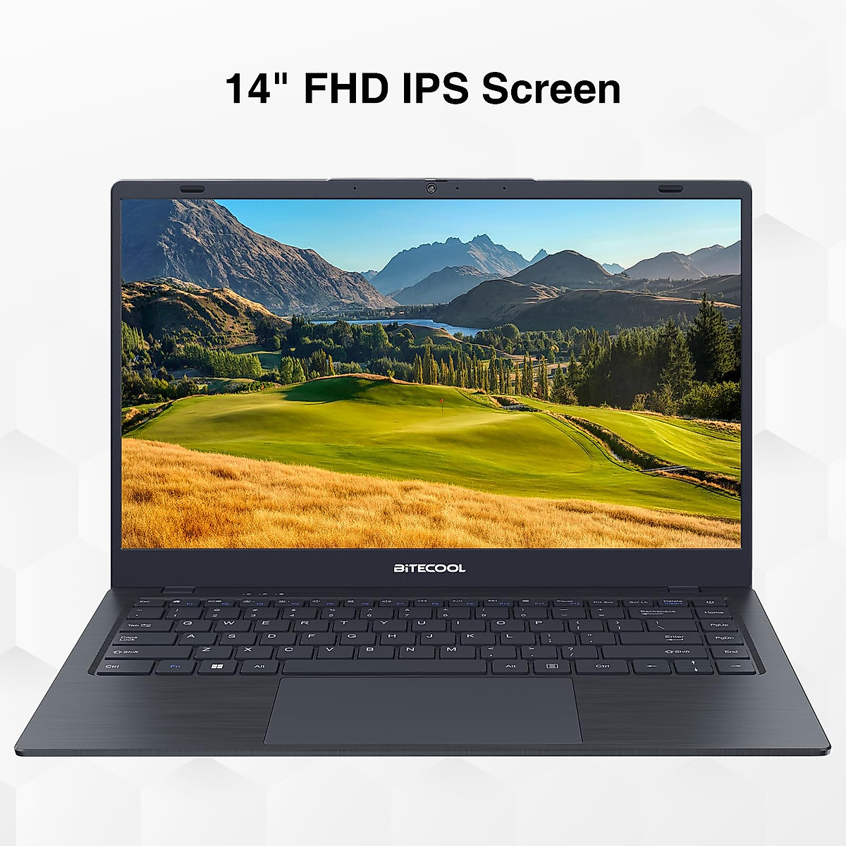 BiTECOOL 14-inch Windows 11 Laptop Computer, 8GB RAM 256GB SSD Laptop, Intel Celeron J4005 Dual Core up to 2.7GHz, FHD IPS Display, 2.4G/5G WiFi, BT5.1, Webcam, Lightweight and Portable