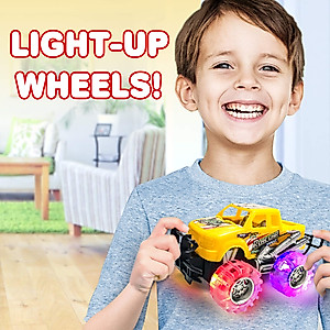 ArtCreativity Light Up Monster Trucks for Boys and Girls, 4-Pack Toy Truck Set, Monster Trucks for Boys 3 4 5 6 7 8 Years Old, Toddler Monster Truck Toys, Light Up Trucks