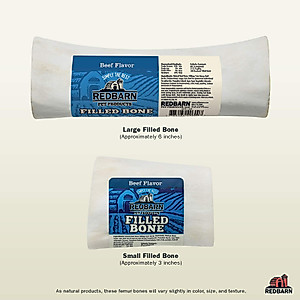 Redbarn Filled Dog Bones (Peanut Butter, Cheese N' Bacon, Beef), Natural Long-Lasting Dental Treats; Suitable for Aggressive Chewers.