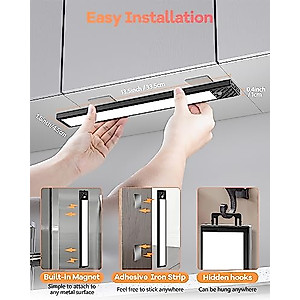 2023 Newest 65 LED Motion Sensor Lights Indoor 3 Color Temps, 2 Packs Dimmable Under Cabinet Lighting, 2500mAh Rechargeable Wireless Closet Lights Night Light for Drawers, Wardrobe, Stair, Kitchen