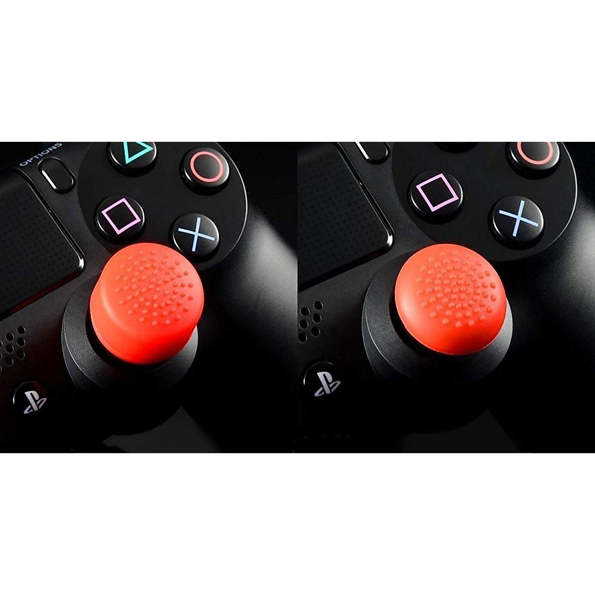 Analog Controller Raised Thumb Stick Grips Thumbsticks Joystick Cap Cover for PS4, PS3, Switch Pro, Xbox one, Xbox 360, Wii U, PS2 Controller (Pack of 8 pcs Red)