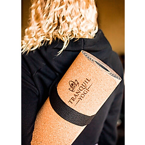 Tranquil Yogi Natural Yoga and Exercise Mat - Excellent Grip and Joint Protection, Includes Carry Strap. (Cork - 6mm)