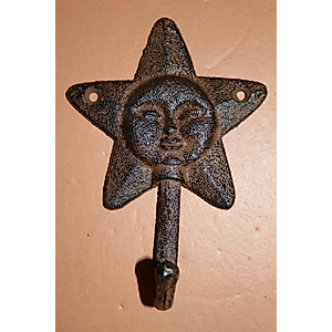 Set of 3 Cast Iron Sun, Moon and Star Wall Hooks for Entryways or Any Hanging Storage Location You Need a Handy Hook. Heavy Duty and Durable!