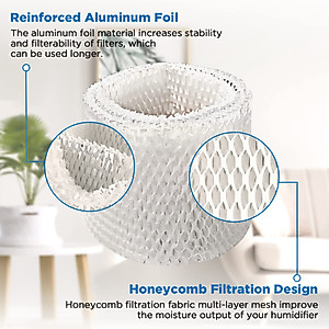 WF2 Humidifier Filter Replacement for Vicks WF2 Kaz Vicks V3100 V3500 V3500N V3600 V3800 V3850 V3900 VEV320 Honeywell HCM-300T HCM-315T HCM-350 Sunbeam 1118 Series Humidifier Filters-2 Pack