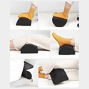 Foot Rest for Under Desk at Work, Fast Rebound Semicircular Memory Foam Foot Pillow Cushion for Knees, Lower Back and Lumbar Support, Comfortable Ergonomic Design Foot Stool Fatigue&Pain Relief Black