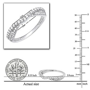 Dazzlingrock Collection 0.32 Cttw Round White Diamond Contour Wedding Band for Her in 14K Solid White Gold, Size 7