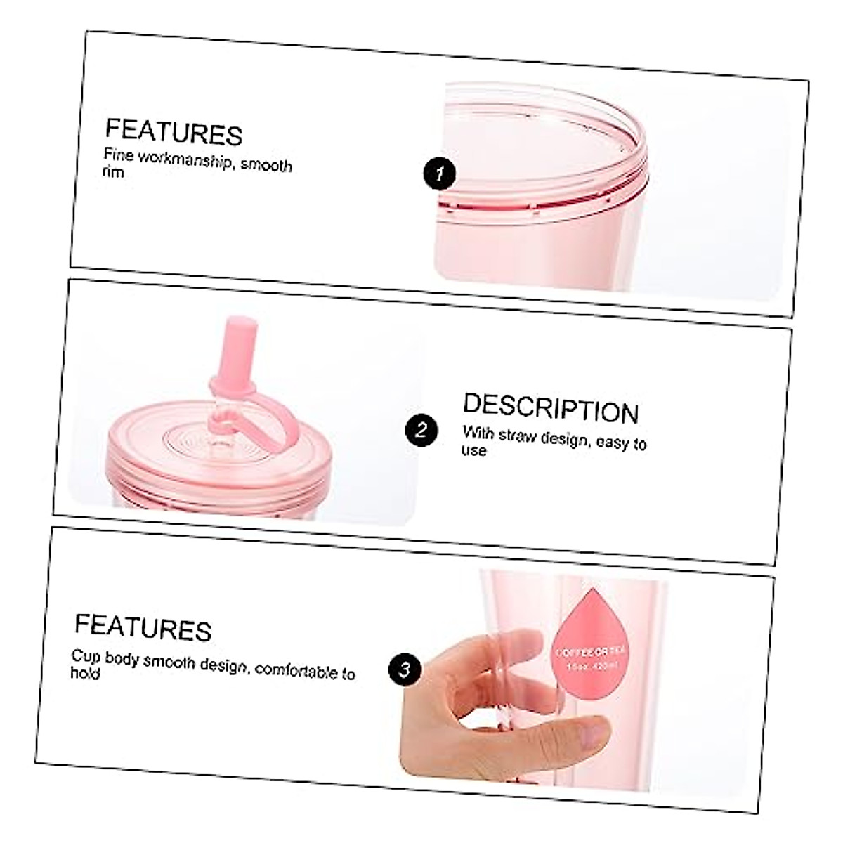 Healvian Straw Cup Milk Tea Cup Smoothie Cups for Coffee Cups with Lids Bulk Sport Water Bottles Straw Drinking Cups Insulated Coffee Mug with Lid Travel Tumbler Cup Plastic Tea Cup