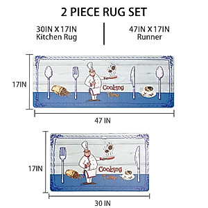 AGELMAT Kitchen Mat,[2PCS] Memory Foam Anti Fatigue Floor Mat Waterproof Standing Kitchen Rugs and Mats for Office, No-Slip Ergonomic Carpet for Sink Garage Laundry