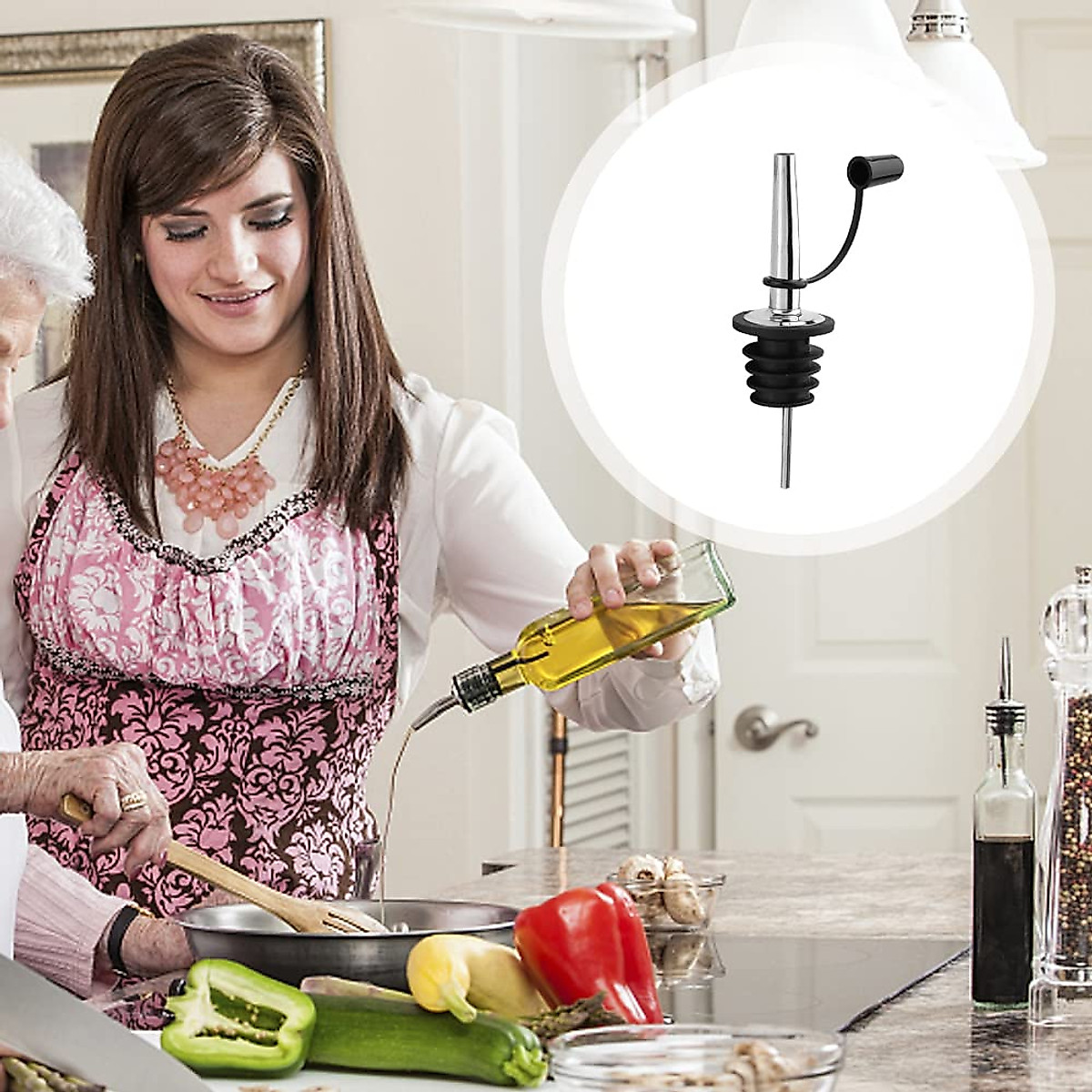 12 Pack Liquor Pourers Stainless Steel, Liquor Pour Spout with Stoppers, Speed Liquor Bottle Pourers, Olive Oil Spout Hygienic Safe, Fits most Classic Bottle's Lip up to 3/4"