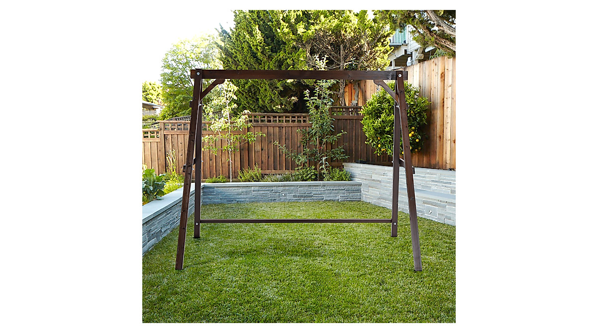 Finnhomy Outdoor 880 LBS Porch Swing Frame, Stable A-Frame Wooden Swing ...