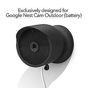 Wasserstein Protective Cover Compatible with Google Nest Cam Outdoor or Indoor, Battery - Protective Silicone Cover for Your Camera (1 Pack/Black)
