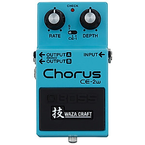 Boss CE-2W Waza Craft Chorus Bundle with Power Adapter, 10ft Instrument Cable, 6in Patch Cable, and Picks