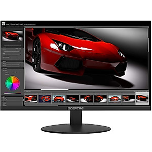 Sceptre 20 inch 1600x900 75Hz LED HD Monitor HDMI VGA Build-in Speakers, Brushed Black 2019 (E205W-16009A)