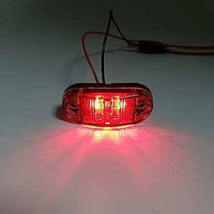 GZYF LIRU Car Auto 2 SMD LED Side Marker Light Trailer Identification Lamp for Truck Trailer RV SUV,Red