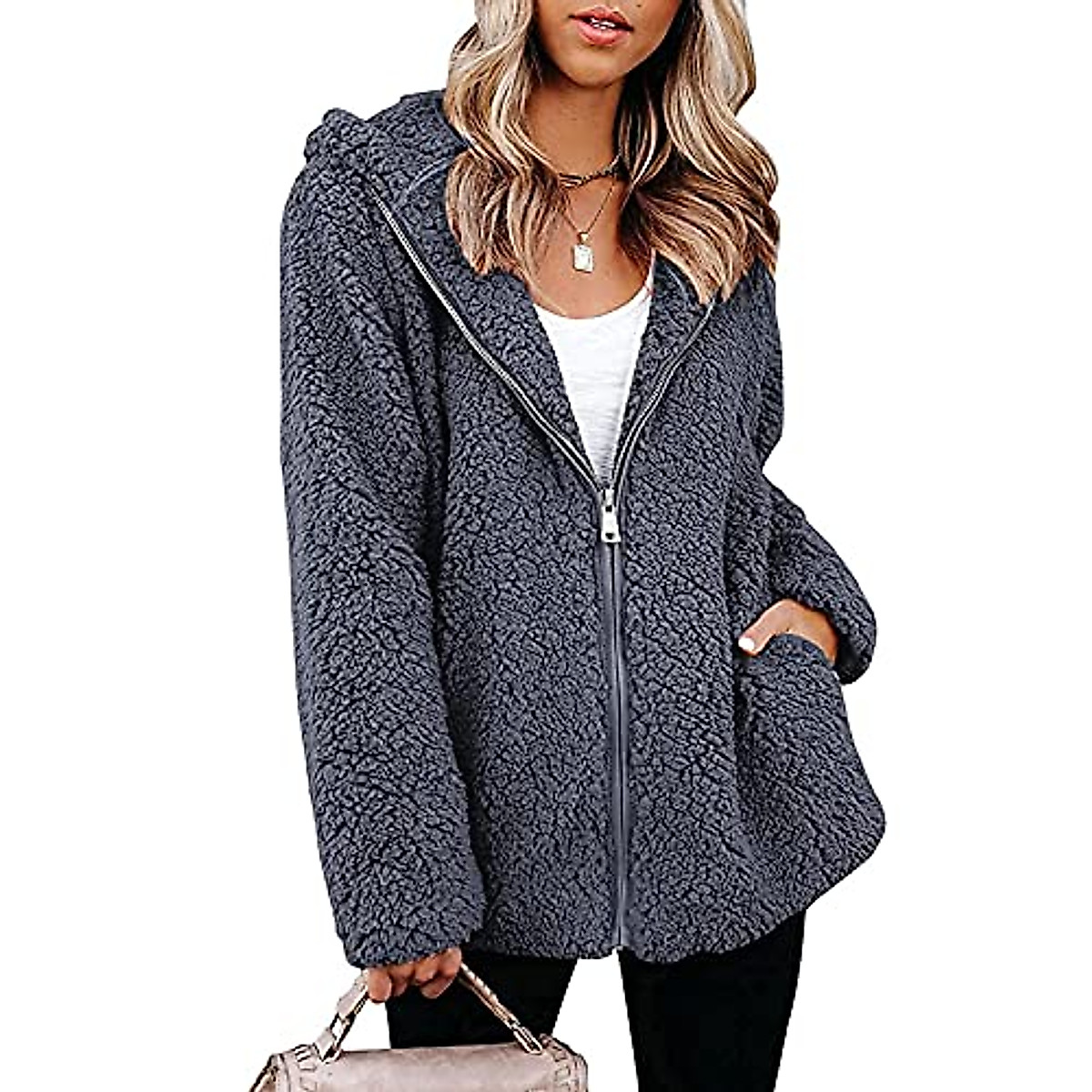 Lojito Turtleneck Sweatshirt Women Graphic Long Sleeve Long Sleeve Graphic Gray Fleece Hoodie