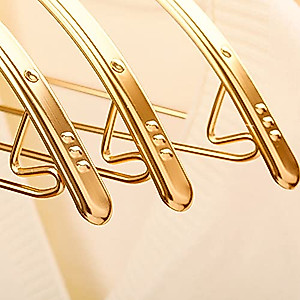 5PCS Clothes Hangers, No Shoulder Bumps Suit Hangers, No Mark Non-Slip Aluminum Alloy T-Shirt Hanger, Space Saving Rounded Hangers for Coat, Sweater, Jackets, Pants (2.0 cm, Gold)