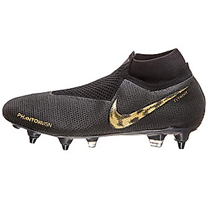 Nike Phantom VSN Elite DF SG-Pro AC Mens Football Boots AO3264 Soccer Cleats (UK 6 US 7 EU 40, Black Vivid Gold 077)