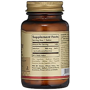 Solgar Yeast-free Selenium 200 Mcg, 100 Tablets - Supports Antioxidant and Immune System 100 Servings, 100 Count (Pack of 12)
