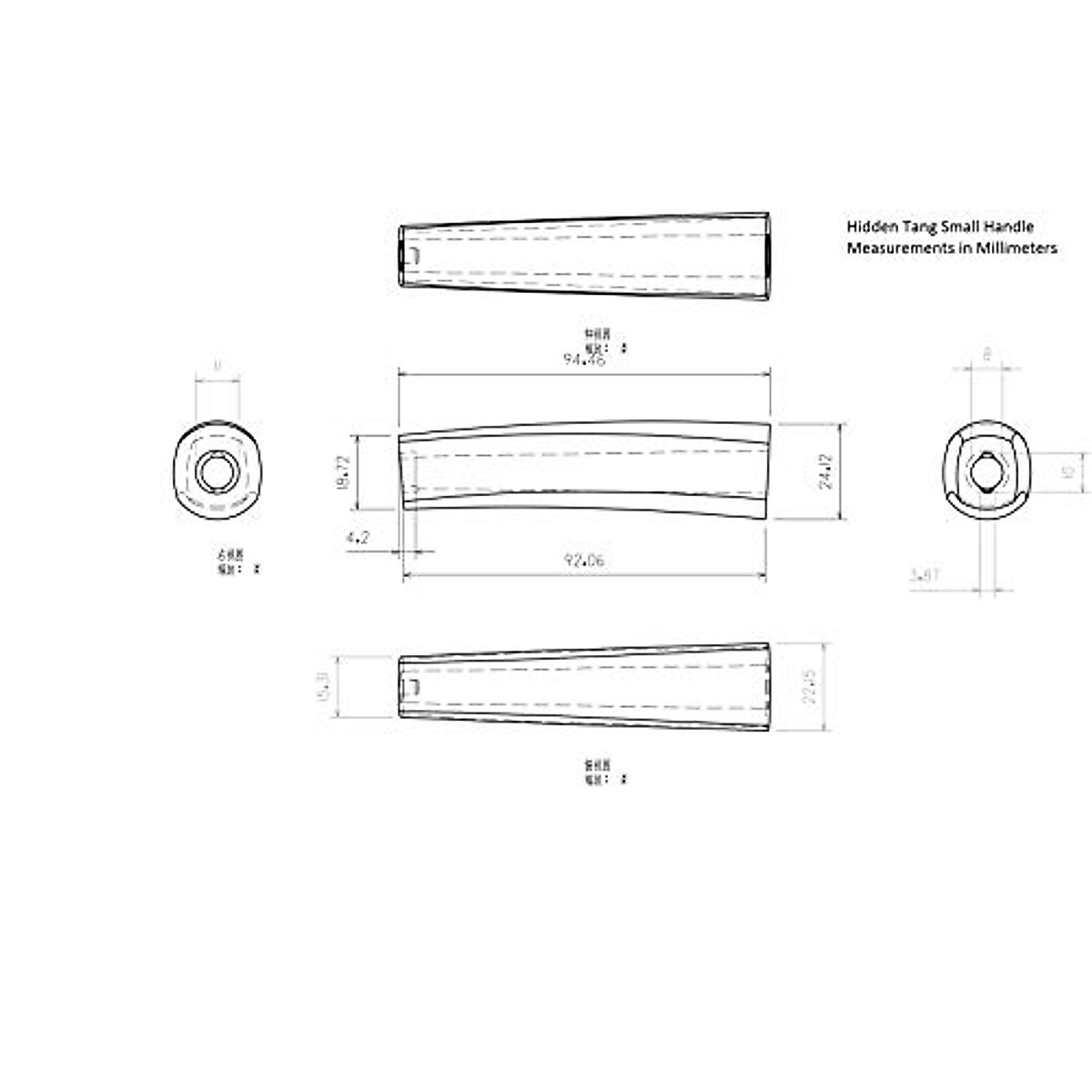 KATSURA Woodworking Project Kit – Santoku Knife Blank Hidden Tang – 5 Inch – Japanese Premium AUS 10, 67 Layers Damascus Steel – NO LOGO