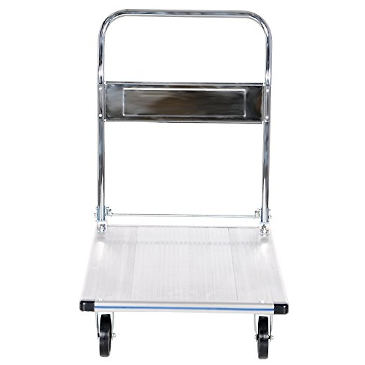 Vestil AFT-36-NM Aluminum Folding Platform Truck with Single Handle and 5" Non-Marking Polyurethane Casters, 600 lbs Capacity, 36" Length x 24" Width x 8-3/8" Height