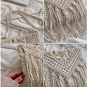 Crossbody Bag Purse Women Cute Hobo Bag Satchel Bag Summer Beach Bag Knit Bag Shoulder Bag Tassels Crochet Tote Handbags