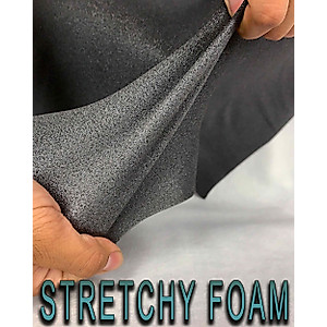 FabricEmpire 1/8'' Medium Density 60'' Wide Stretch Charcoal Foam for Arts and Crafts, Vinyl, Home & Automotive Upholstery Projects (Sold by Continuous Yard)